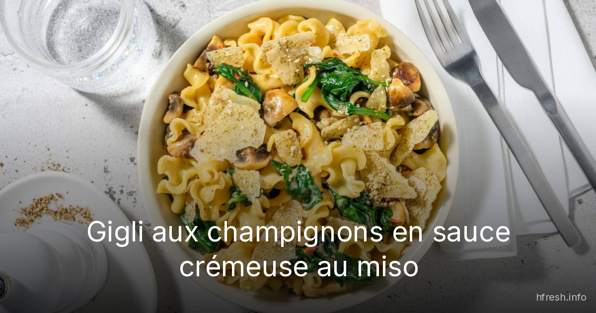 Gigli aux champignons en sauce crémeuse au miso · Base de données ...